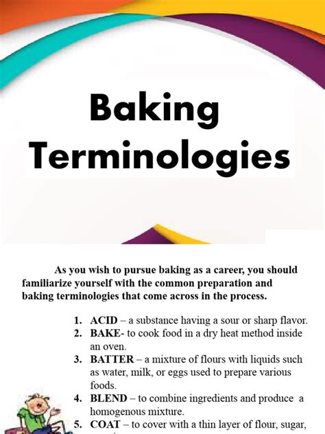 Basic Terminologies Pdf Breads Baking