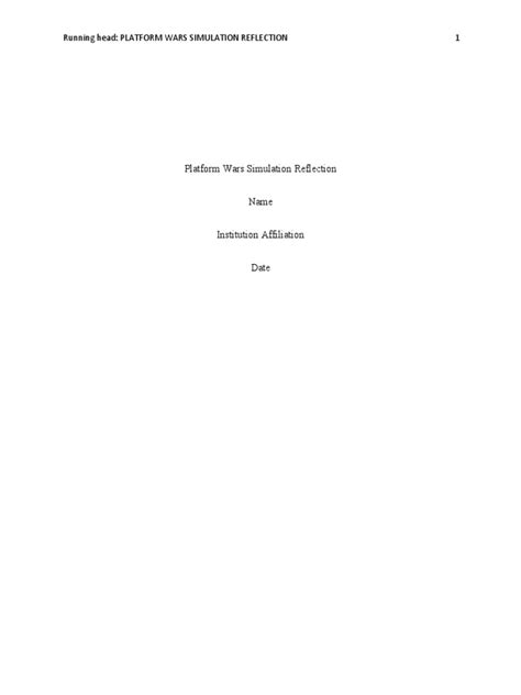 Platform Wars Simulation Reflection Pdf Simulation Strategic Management