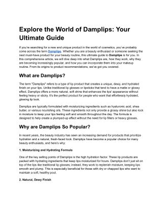 Ppt Explore The World Of Damplips Your Ultimate Guide Powerpoint