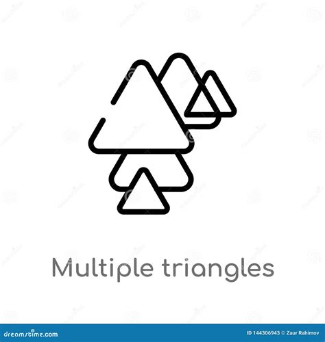 Outline Multiple Variable Continuous Chart Vector Icon Isolated Black