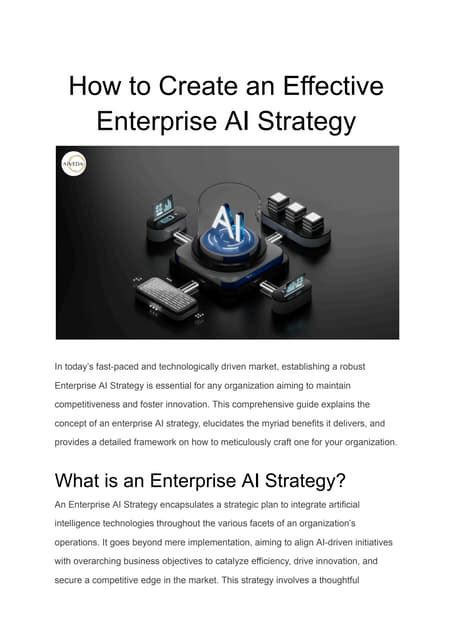 How To Create An Effective Enterprise Ai Strategypdf Technology