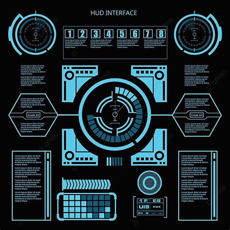 Futuristic Blue Virtual Graphic Touch User Interface Navigator Sensors