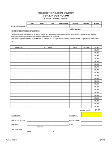 Free Printable Payroll Report Templates [excel Word Pdf]