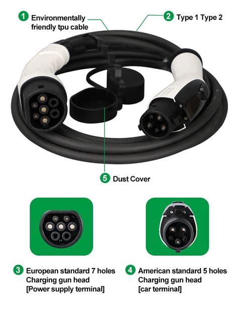22kw 32a 3 Phase Type 2 To Type 2 Ev Cable Electric Vehicle Charging