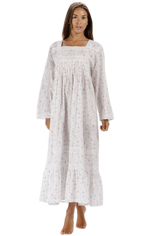 Violet Womens Long Sleeve Cotton Nightgown The 1 For U