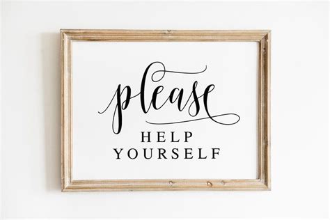 Please Help Yourself Sign Wedding Bathroom Signs Wedding Reception