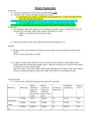 Density Lab Docx Density Exploration Directions 1 Access The Simulation For This Activity By