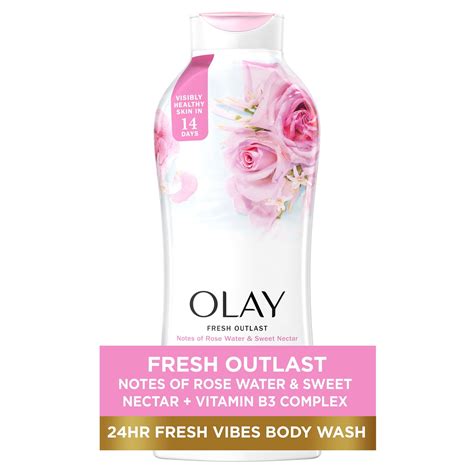 Olay Fresh Outlast Rose Water And Sweet Nectar Body Wash 22 Fl Oz