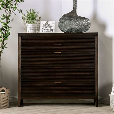 Furniture Of America Laurentian Contemporary Dark Walnut Queen Bed With
