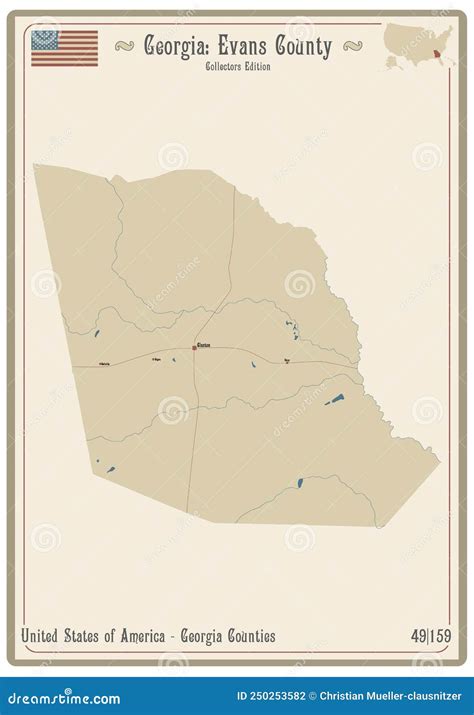 Map Of Evans In Georgia Cartoon Vector 189773423