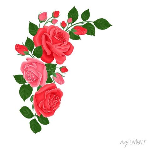 Rose Flower Corner Border