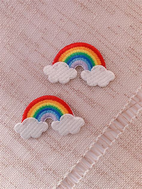 Mini Rainbow Patch Self Adhesive Patch Iron On Rainbow Iron On Patch Cute Patches Diy