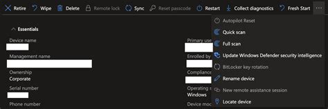 bitlocker key rotation grayed out r intune