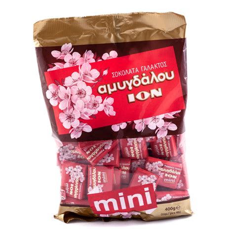 Ion Mini Chocolate Bars With Almonds 400g Bag Titan Foods