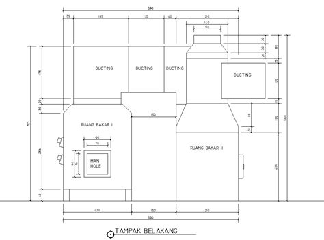 Incinerator Structure In Back Side View Dwg Cad File