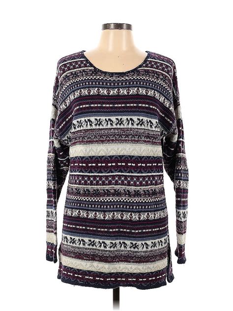 Bp Print Purple Pullover Sweater Size L 76 Off Thredup