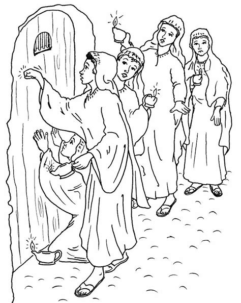Parable Of The Ten Virgins Coloring Page Creative Religious Activity