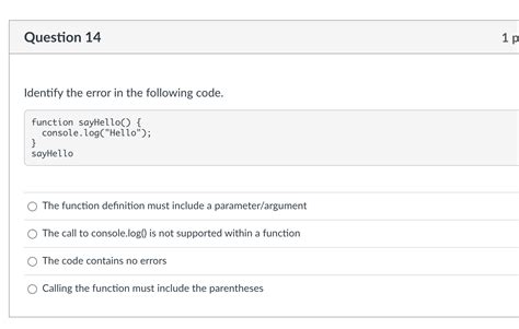 Solved Question P Identify The Error In The Following Chegg