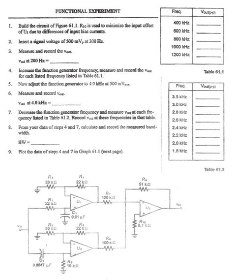 Solved Experement Number 17 Active Band Reject Filter