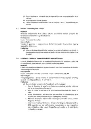 Tdr Saneamiento Fisico Legal Pdf