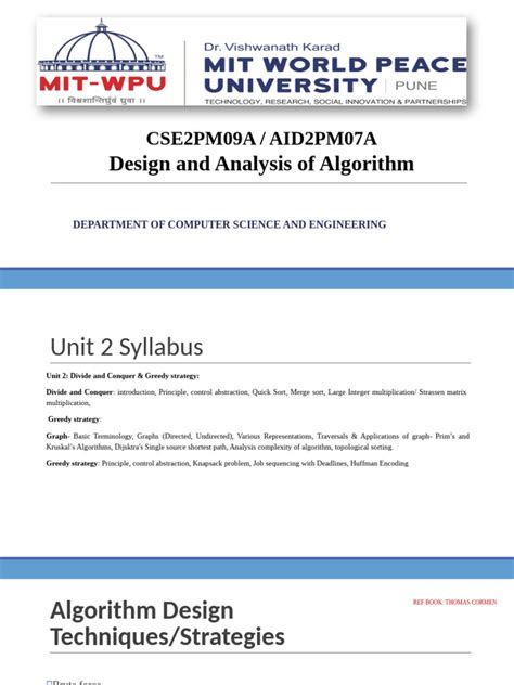 unit 2 divide and conquer and greedy stratagy pdf theoretical computer science algorithms