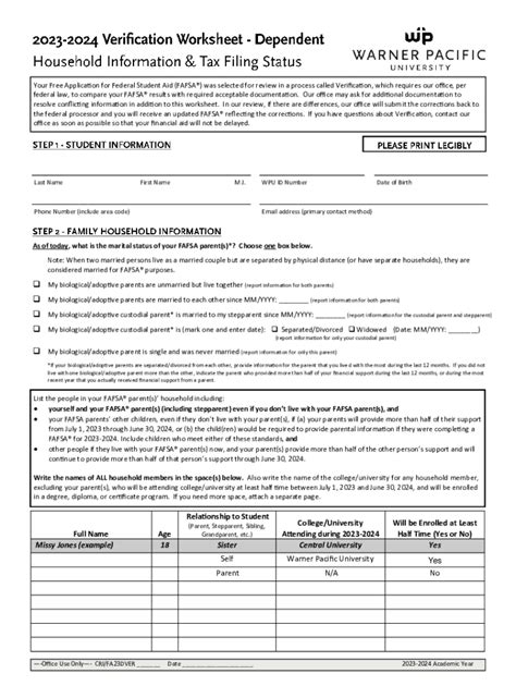 Fillable Online Guide To Fafsa Verification Fax Email Print Pdffiller