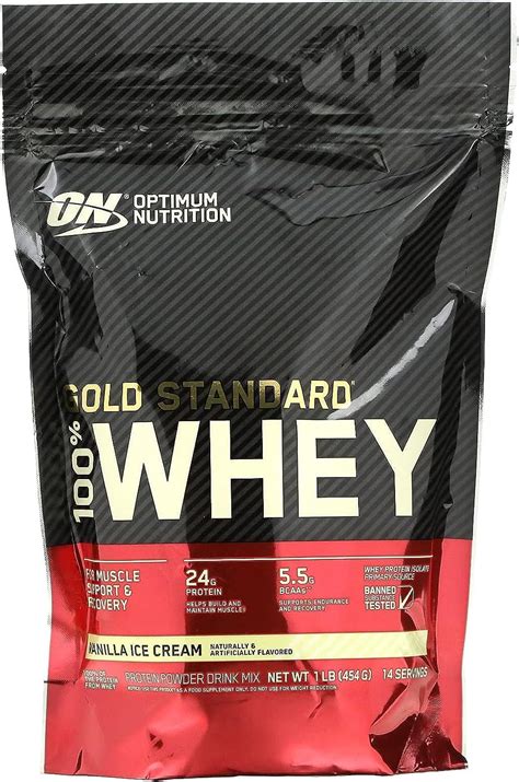 Optimum Nutrition Gold Standard 100% Whey Protein Powder, Vanilla Ice ...