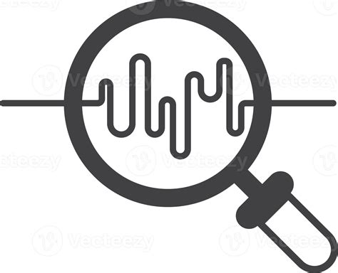 Magnifying Glass And Sound Waves Illustration In Minimal Style 13395381 Png