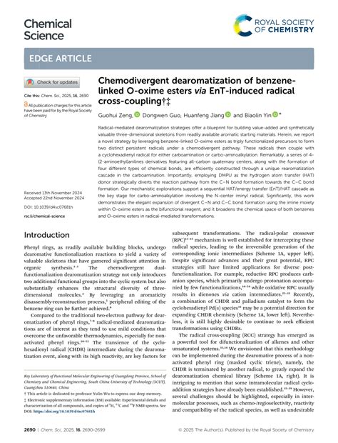 Pdf Chemodivergent Dearomatization Of Benzene Linked O Oxime Esters
