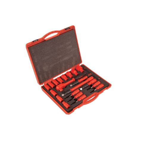 Insulated Socket Set 12d 20pc Red Recovery Equipment Direct