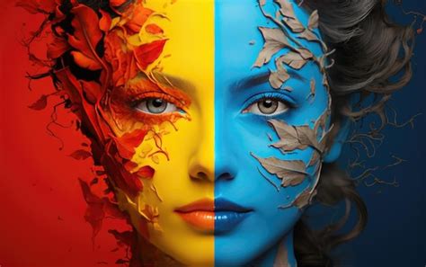 premium ai image the concept of duality through a burst of
