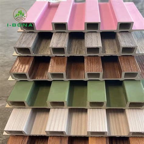 Waterproof Wpc Wall Panel Pvc Film Wood Plastic Wpc Ceiling Slat Cladding Fluted Indoor Wall