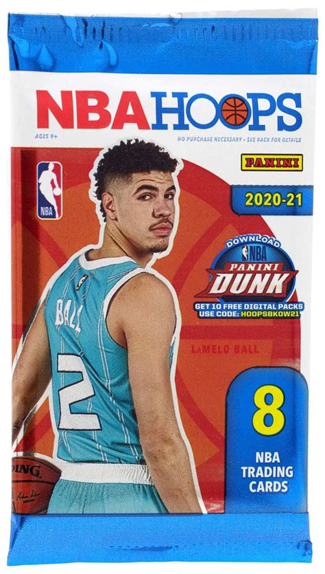 Nba Panini 2020 21 Hoops Basketball Trading Card Hobby Pack 8 Cards