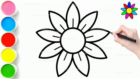 How To Draw A Cute Flower Step By Step 🌸 Easy Drawing For Beginners