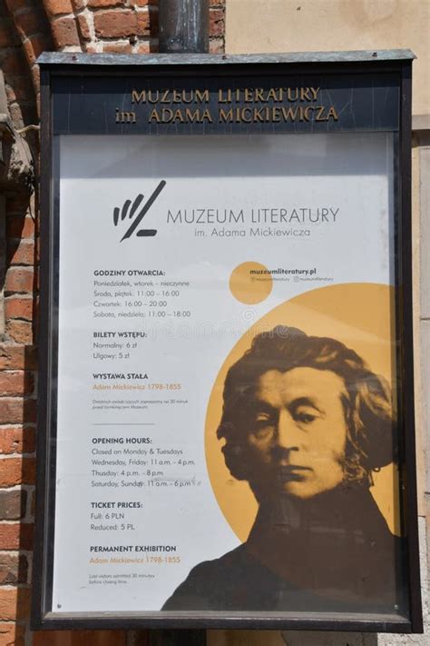 Adam Mickiewicz Museum Of Literature In Warsaw Poland Editorial Stock