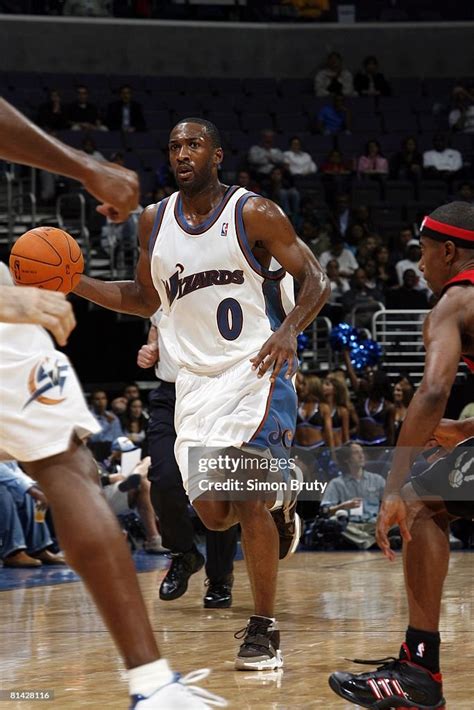 Washington Wizards Gilbert Arenas In Action Vs Toronto Raptors During