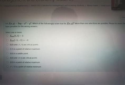 Solved Lepartment Of Mathematics Math 102 Calculus For
