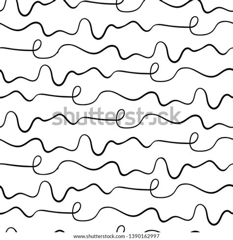 Unreadable Handwritten Scribble Seamless Pattern Black Stock Vector
