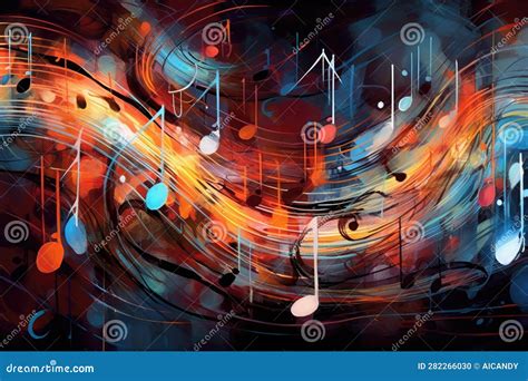 Symphony Of Musical Notes Visualized Through Abstract Lines And Shapes Capturing The Essence Of
