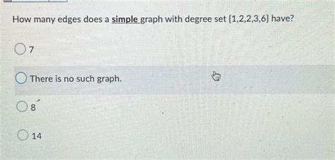 Solved How Many Edges Does A Simple Graph With Degree Set 12236