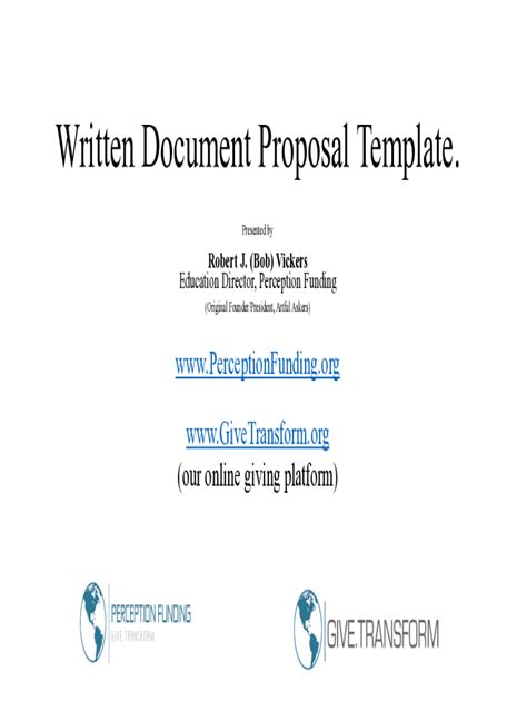 Fillable Online Written Document Proposal Template Fax Email Print