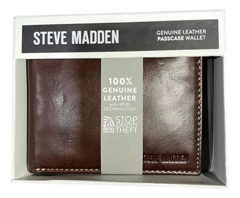 Steve Madden ® Cartera De Hombre 100 Piel Protección Rfid Envío Gratis