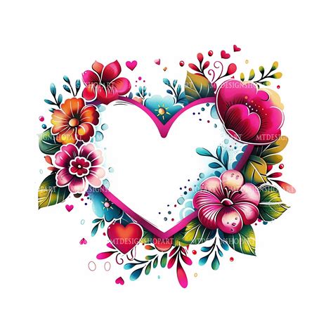20 Watercolor Flower Heart Clipart High Quality S Floral Hearts