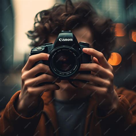 Premium Photo Person Taking A Picture With Dslr Camera