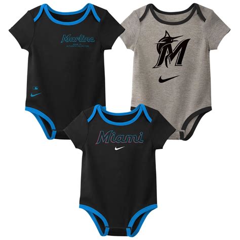 Nike Miami Marlins Authentic Collection Three Pack Bodysuit Set Academy