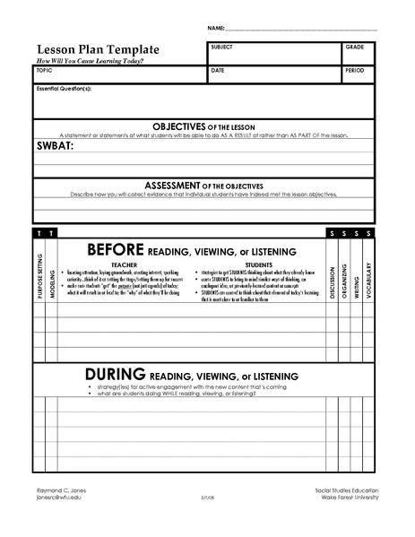 Swbat Lesson Plan Template File Lesson Plan Template Pdf Simple