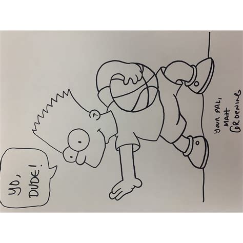 Bart Simpson Signed Sketch