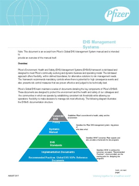 Ehs Pfizer Pdf Risk Risk Management