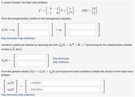 solved 1 point consider the initial value problem 0 t xx