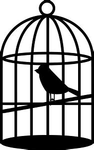 Birdcage Bird Free Vector Silhouettes On